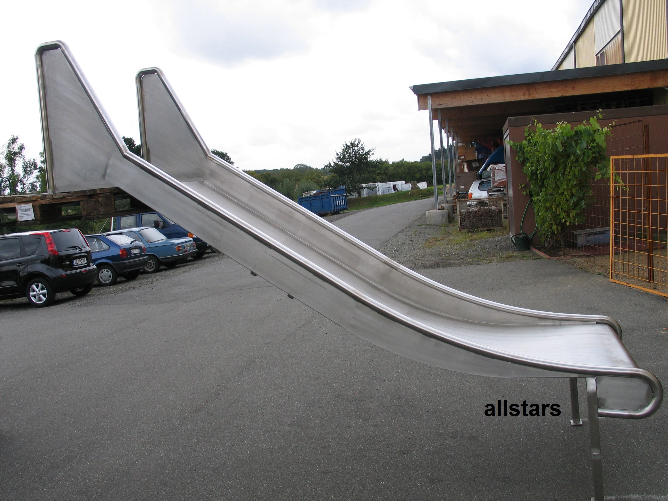 Rutsche Edelstahl V2A Überbreite L= 2,20 m PH= 1,0 m Hangrutsche ...